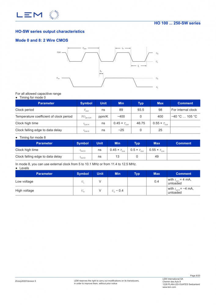 HO 100-SW datasheet page 8