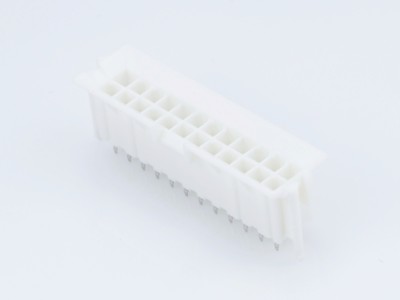 Mini-Fit Plus Header, 4.20mm Pitch, Dual Row, Vertical, Blind Mating, 24 Circuits, with Snap-in Plastic Peg PCB Lock, Nylon 6/6 UL 94V-0, Gold (Au) Plating, Halogen Free
