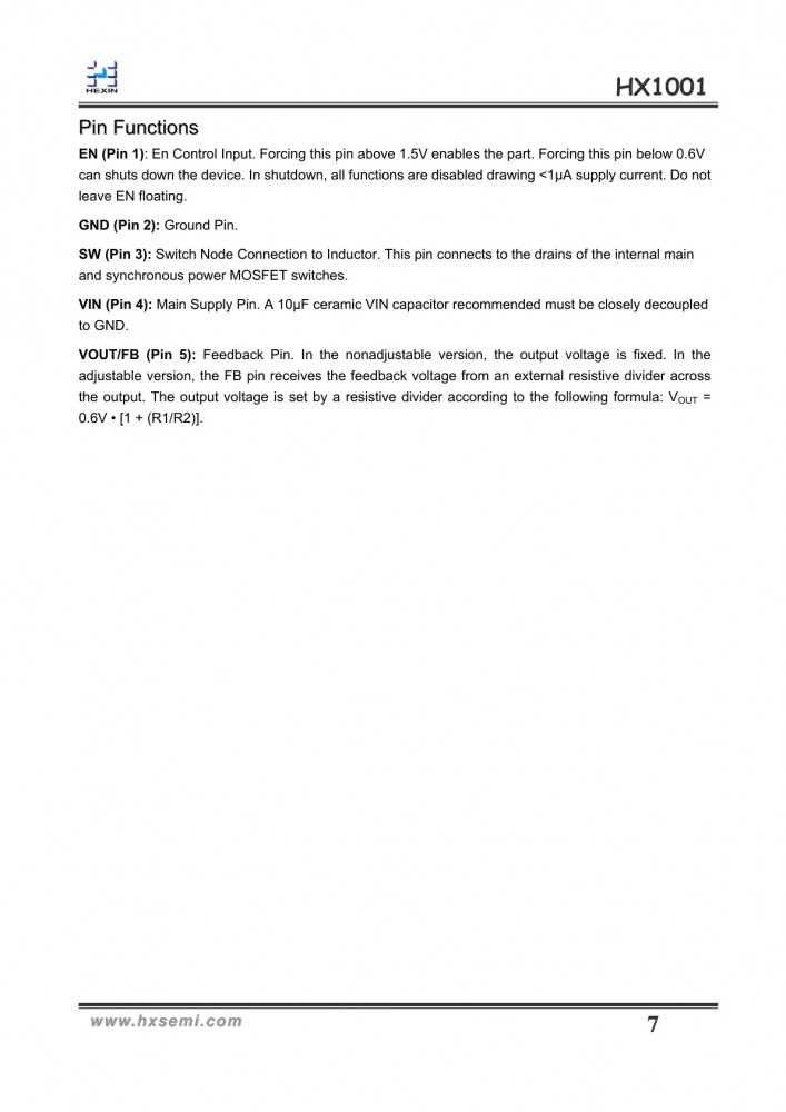 HX1001-AEC datasheet page 7