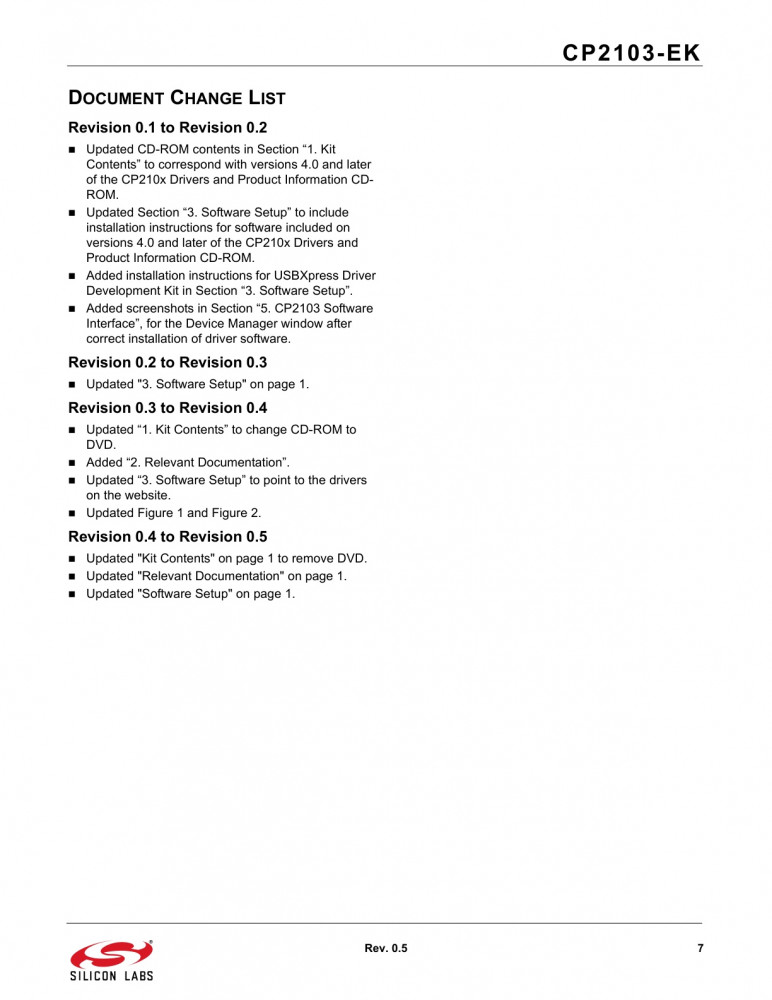 CP2103EK documentation page 7