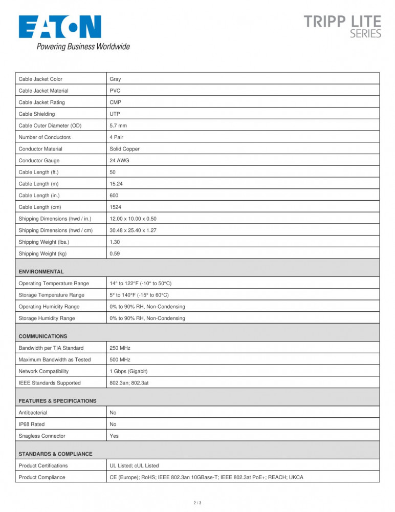 N201-050-GY-P technical document page 2