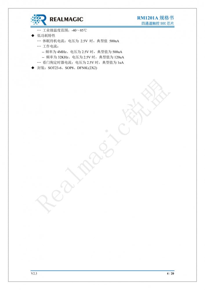 RM1201A datasheet page 4