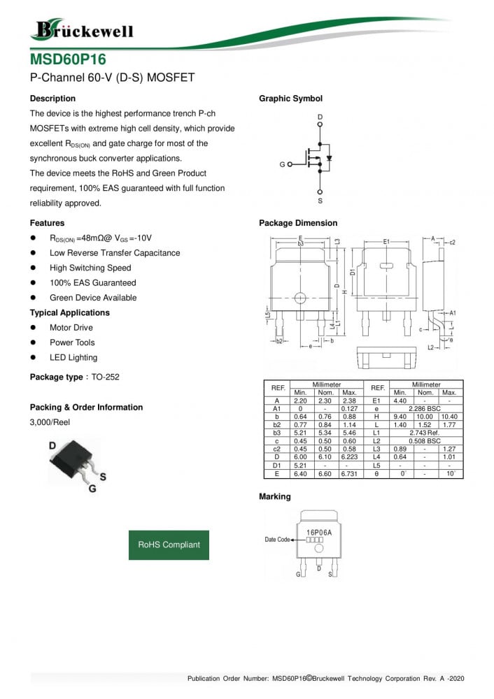 MSD60P16 datasheet page 1