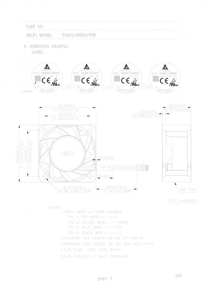 TAA0412DDX01WTE specification page 7