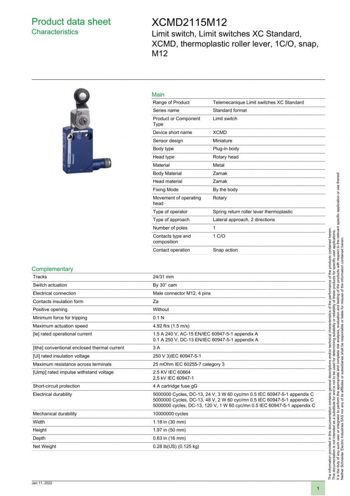 XCMD2115M12 technical document page 1