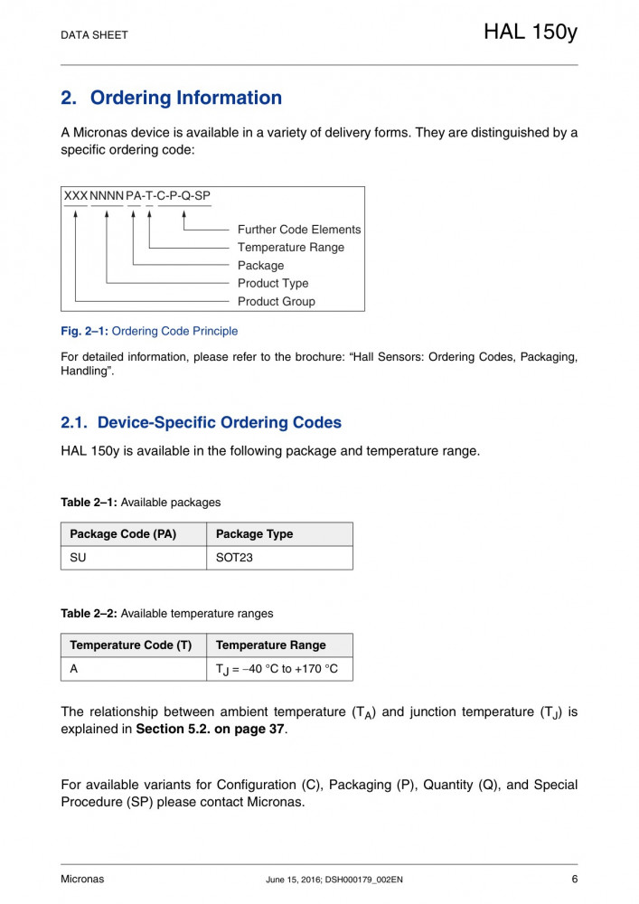 HAL 150y datasheet preview, page 6