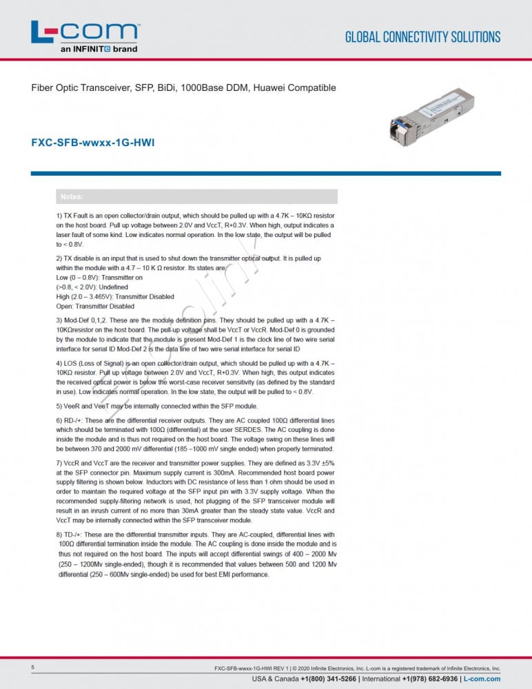 FXC-SFB-3440-1G-HWI datasheet page 5