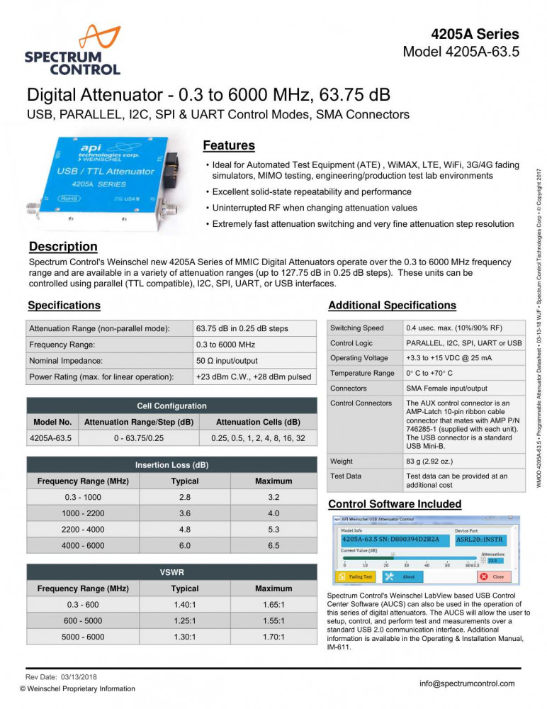 4205A-63.5 technical document page 1