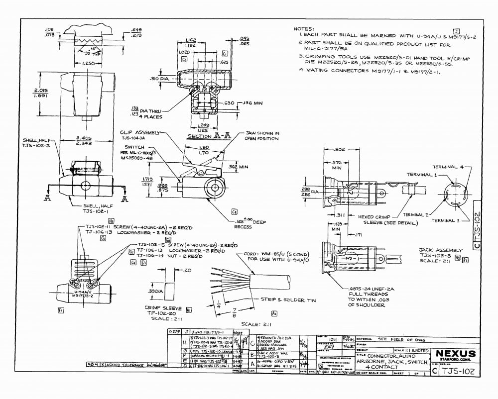 Amphenol TJS-102BNC technical drawing