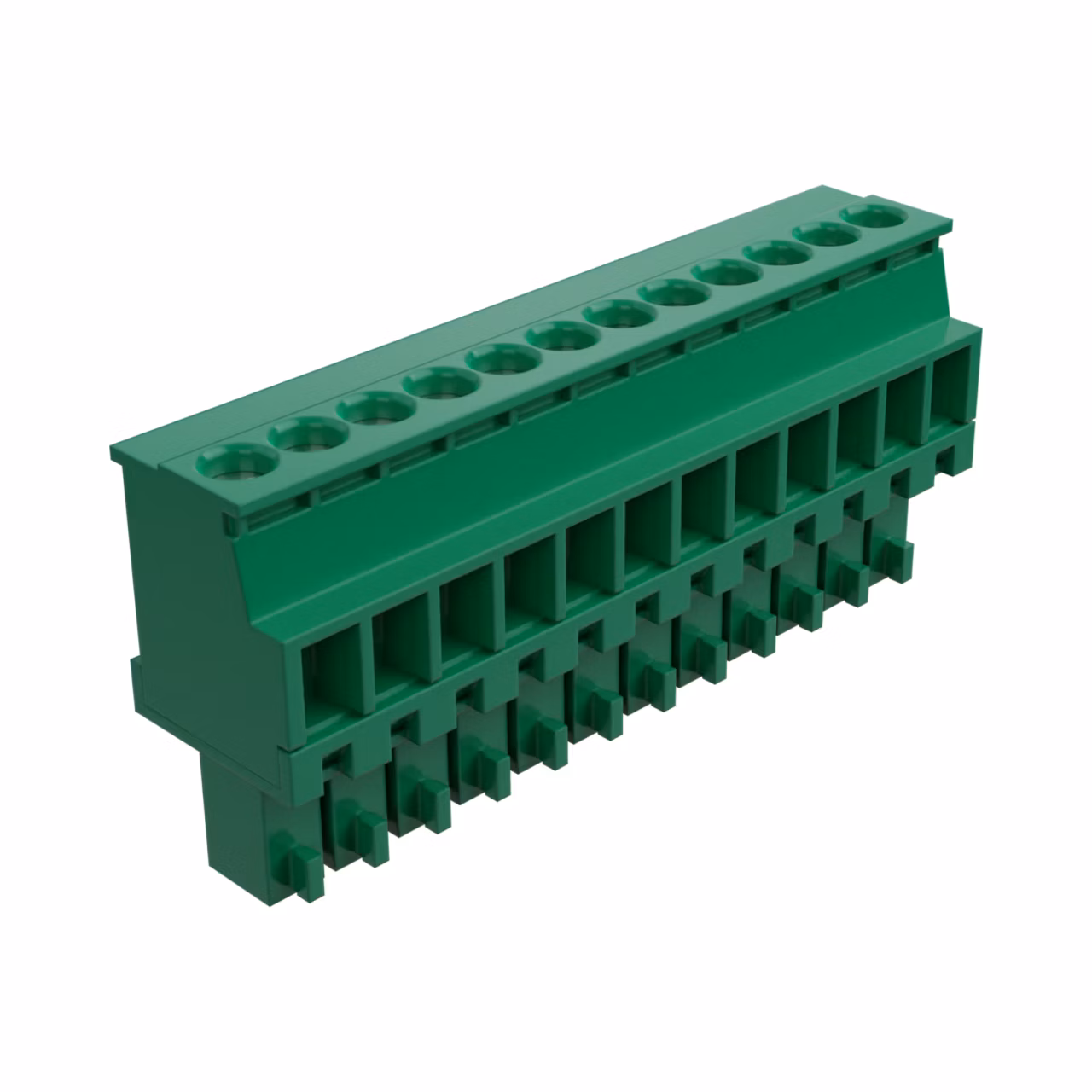 3.50mm Pitch Eurostyle Vertical Plug, Front Wire Entry, Green Housing, Gold (Au) Plated, 12 Circuits for sale