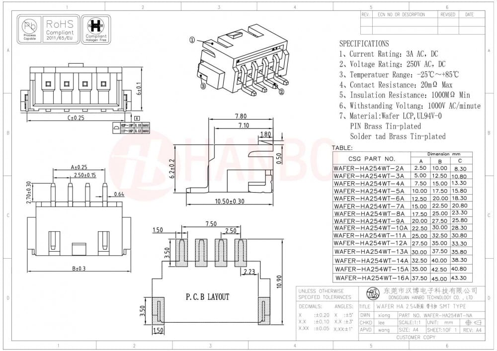 Hanbo WAFER HA connector drawing page 5