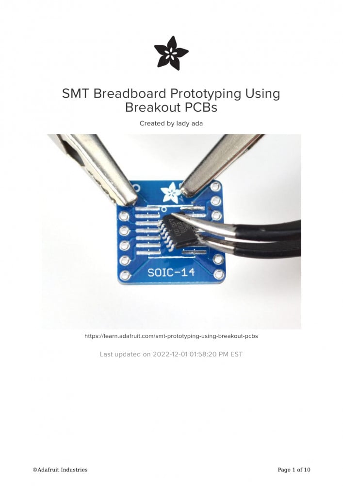 Adafruit 1163 technical document page 1
