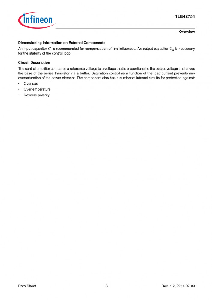 TLE42754E datasheet page 3