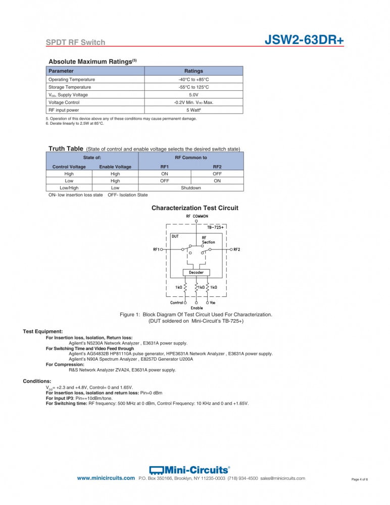 JSW2-63DR+ datasheet page 4