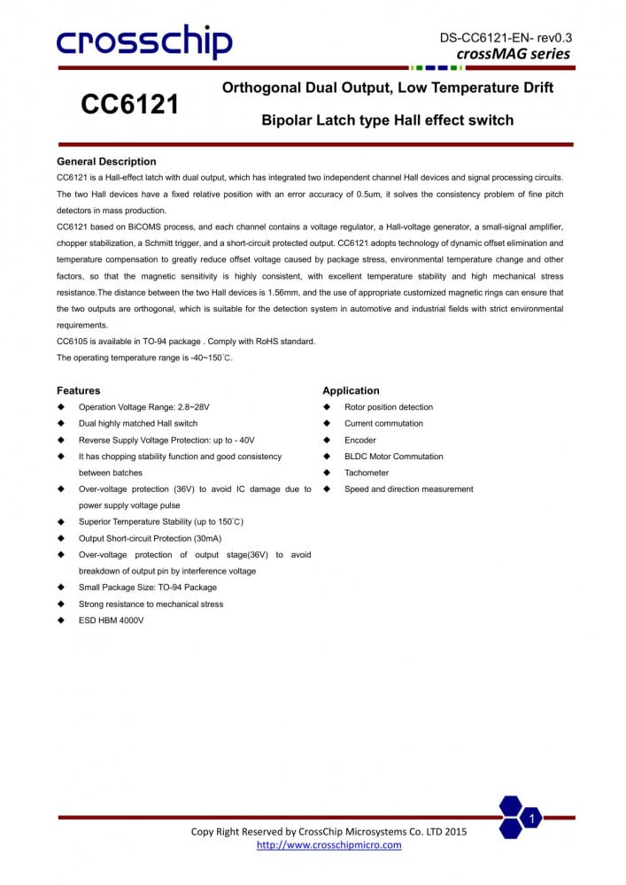 CC6121TO datasheet page 1