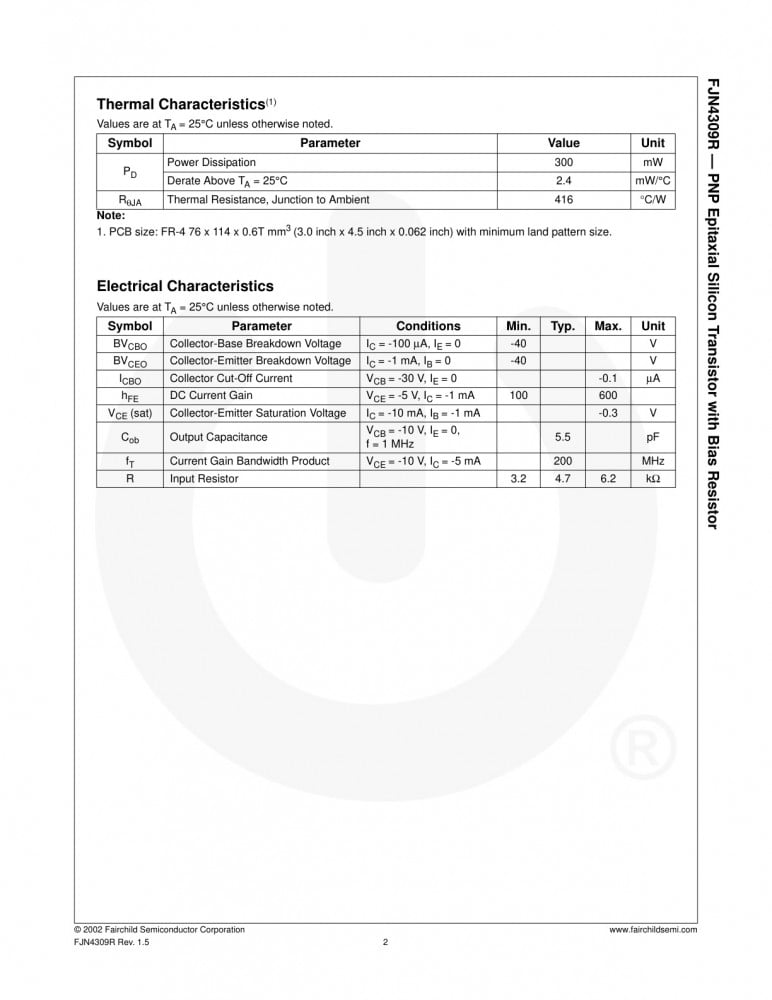 FJN4309R datasheet page 2