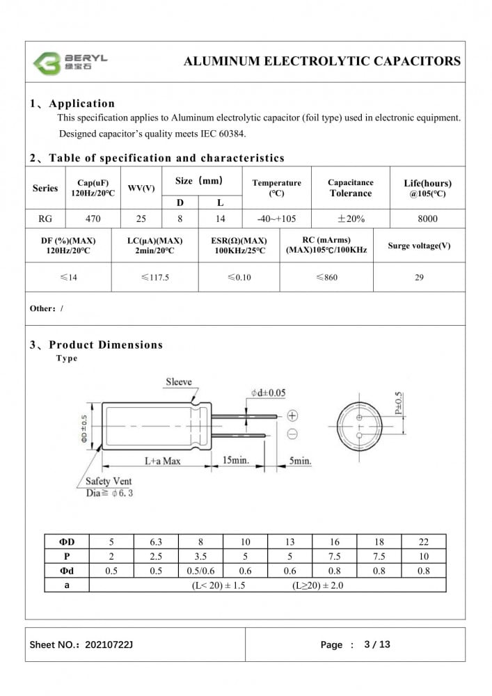 BERYL RG025M471LO8*14TA-1A1E datasheet page 3