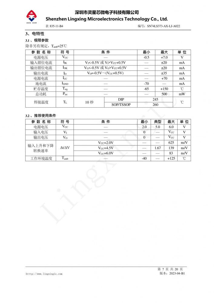 SN74LS373 datasheet page 7