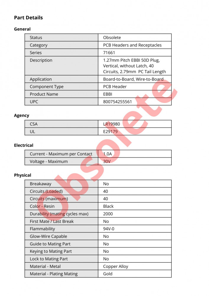 Technical document page 2 for MOLEX 15922440