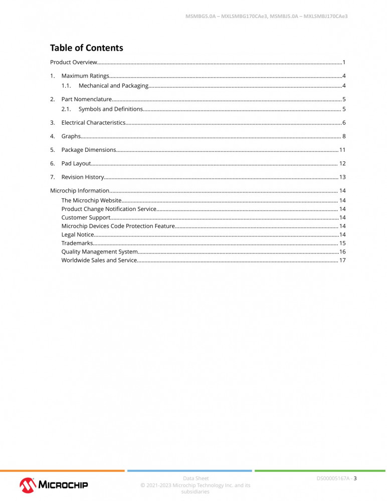 Microchip TVS datasheet page 3