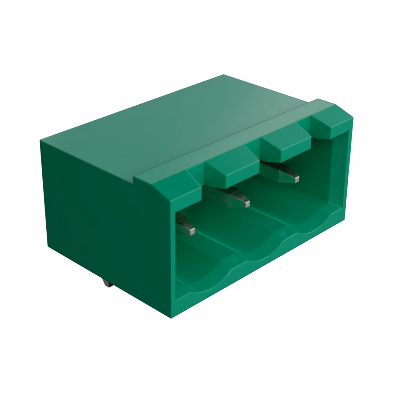 5.08mm Pitch Eurostyle Right-Angle PCB Header, Green Housing, 3 Circuits for sale