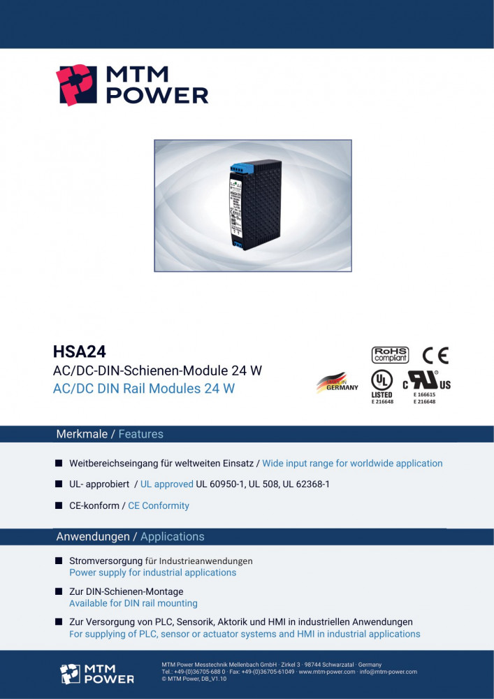 HSA24 datasheet page 1