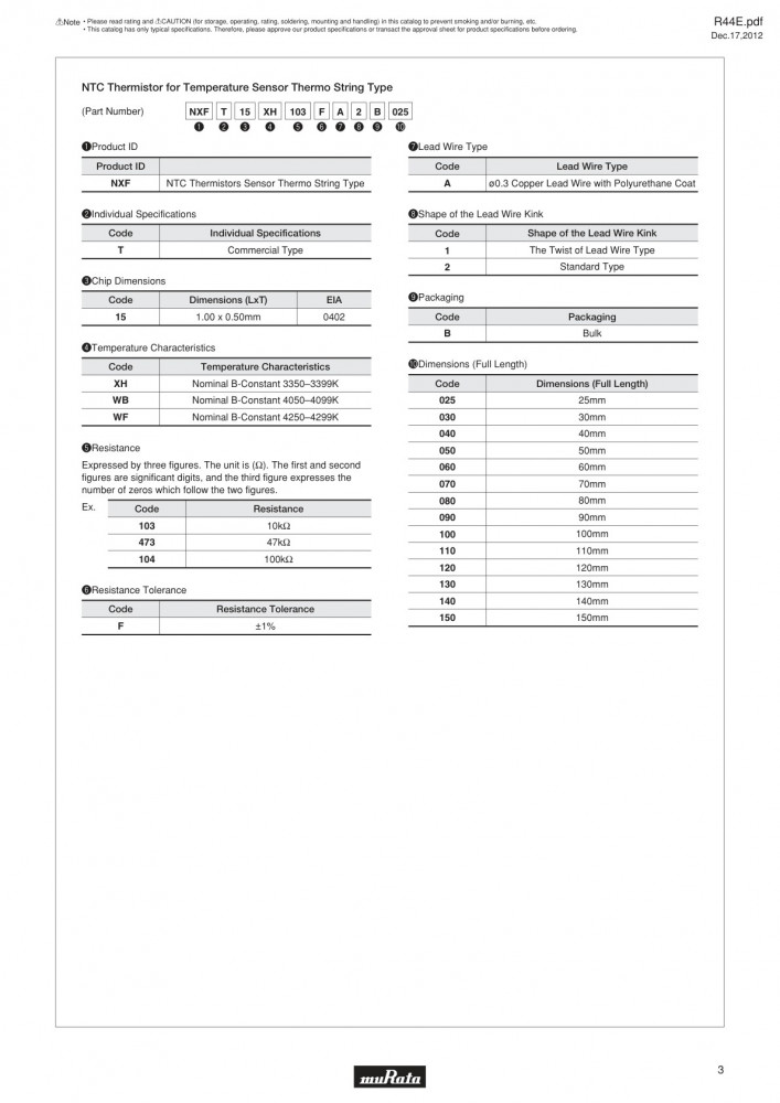 Murata NTC thermistor catalog page 5