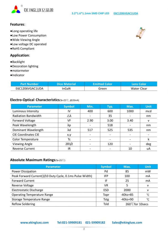 E6C1206VGAC1UDA datasheet page 2