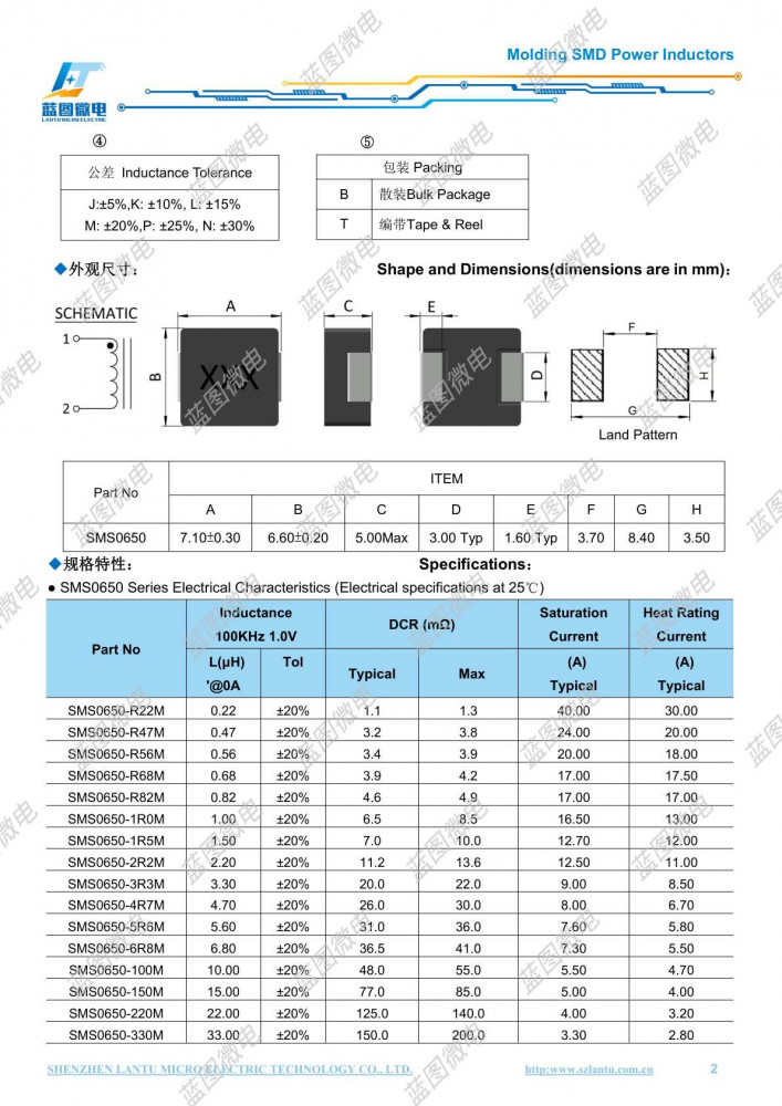 SMS0650-150MT datasheet page 2