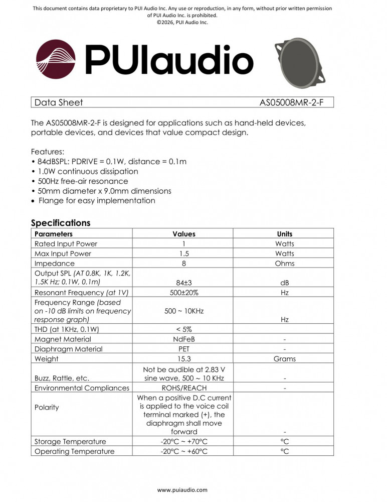AS05008MR-2-F datasheet page 1