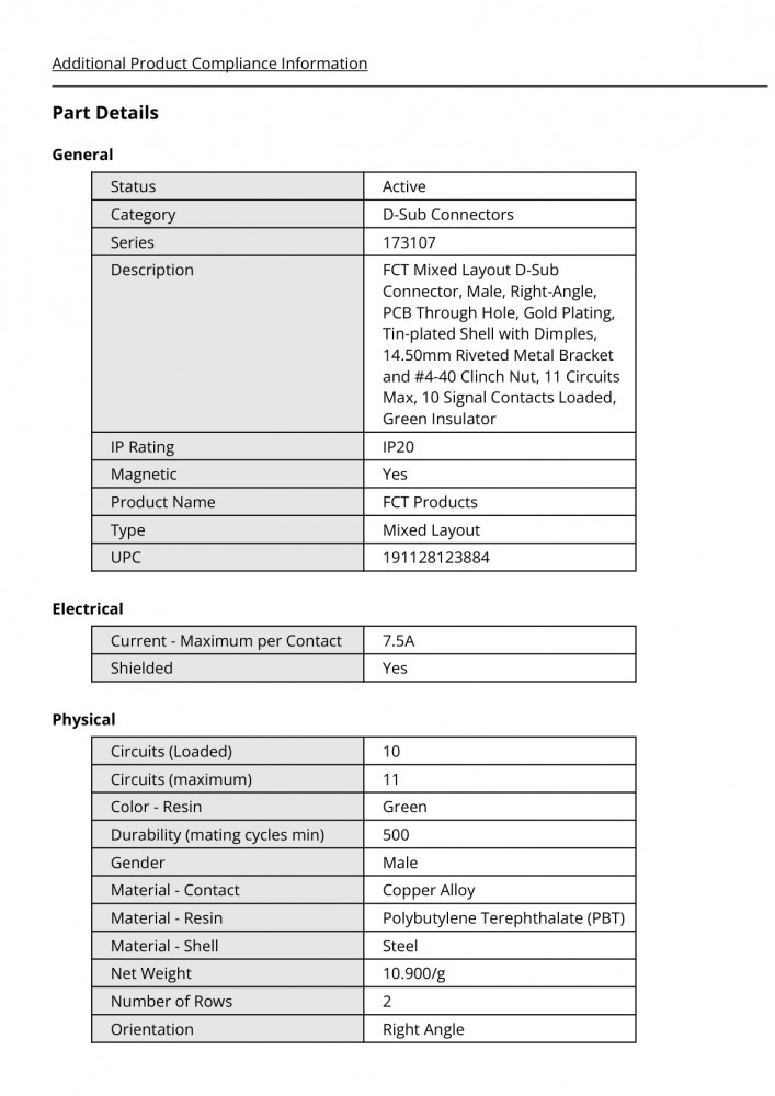 Technical document page 2 for Molex 1731070284