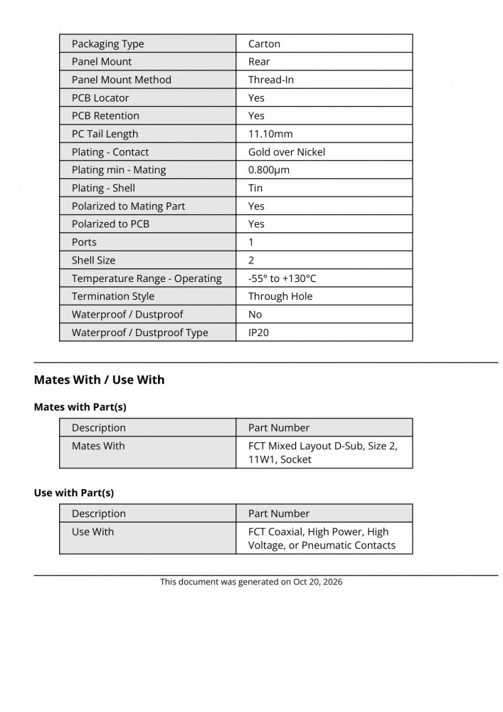 Technical document page 3 for Molex 1731070284