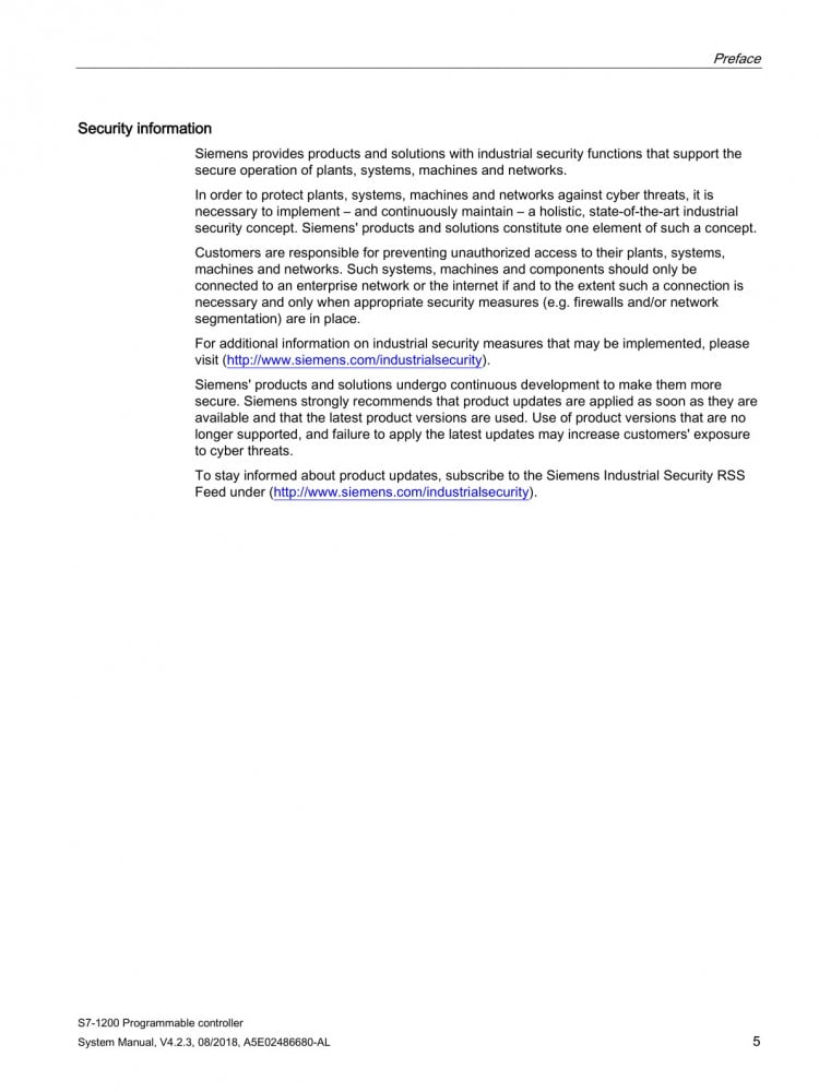 SIMATIC documentation page 5