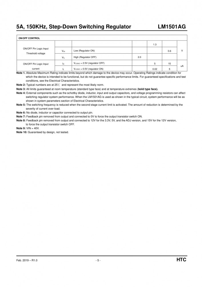 LM1501AG datasheet page 5