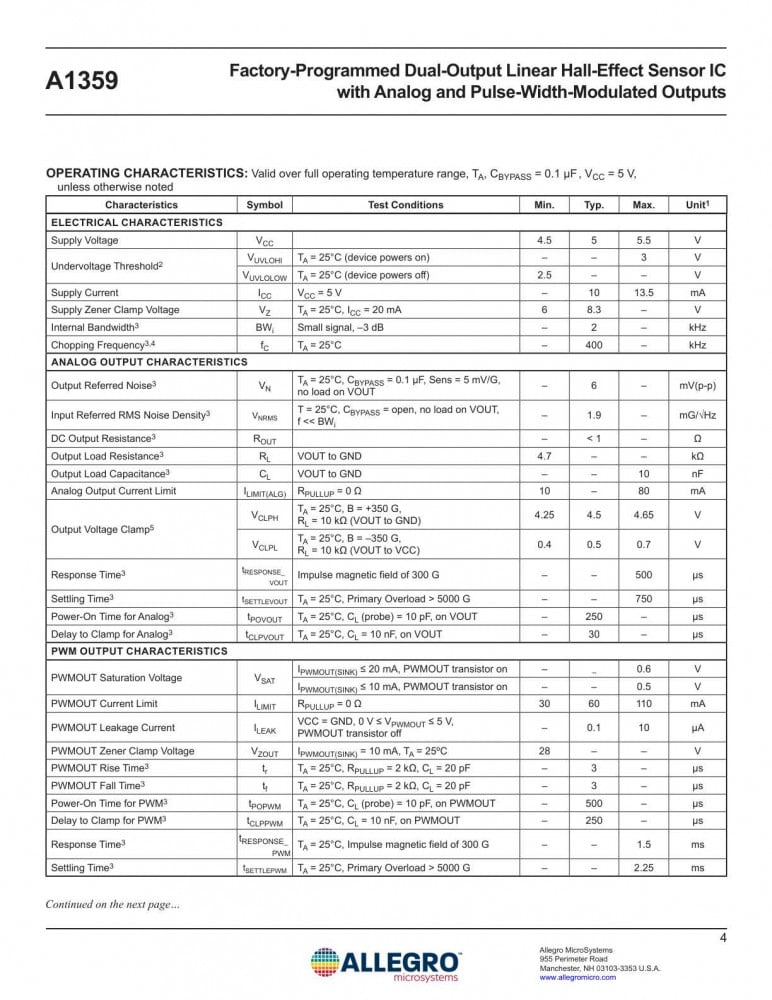A1359 datasheet page 4