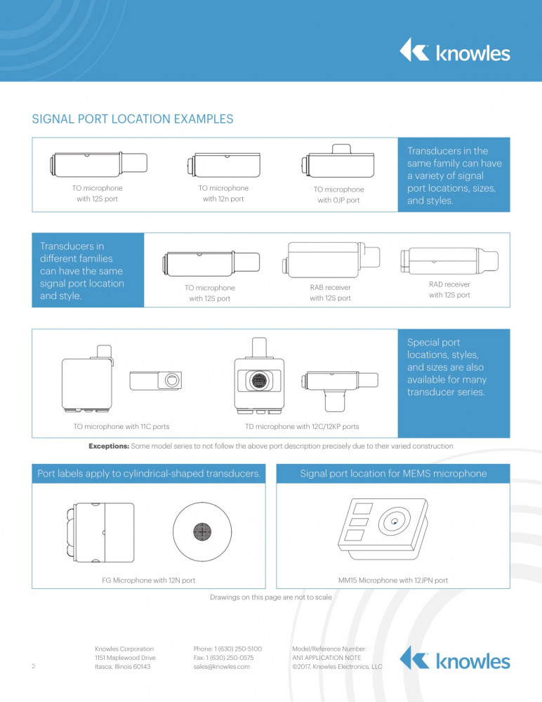Knowles transducer signal-port examples reference page 2