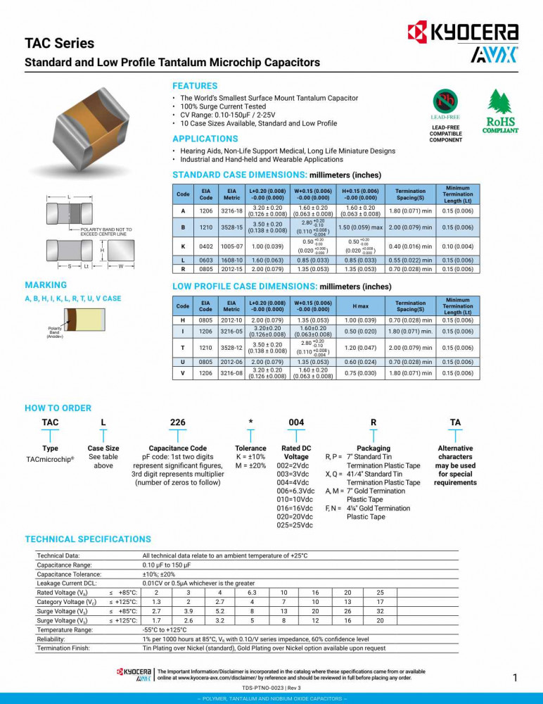 TACmicrochip datasheet page 1