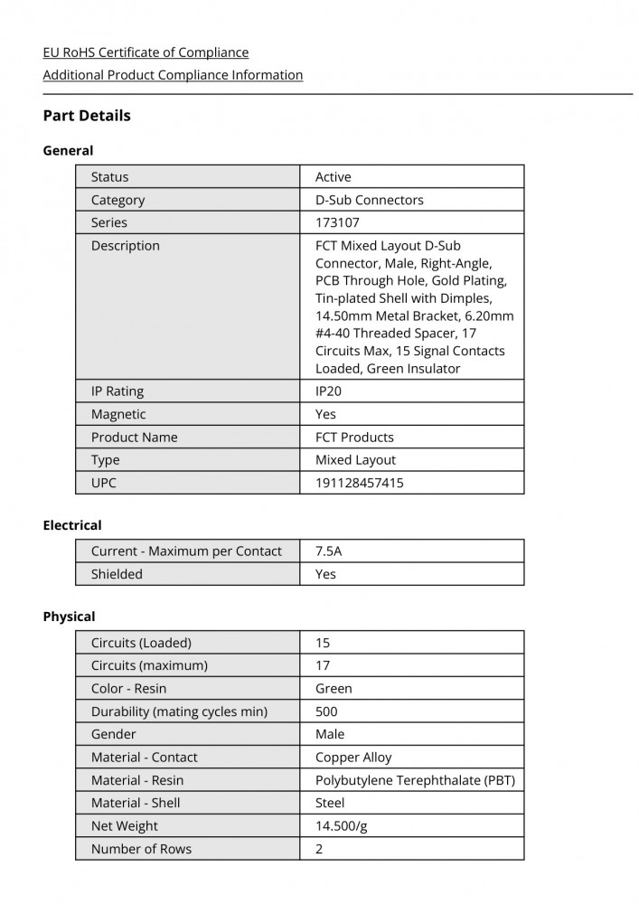 Technical document image 2 for Molex 1731070532