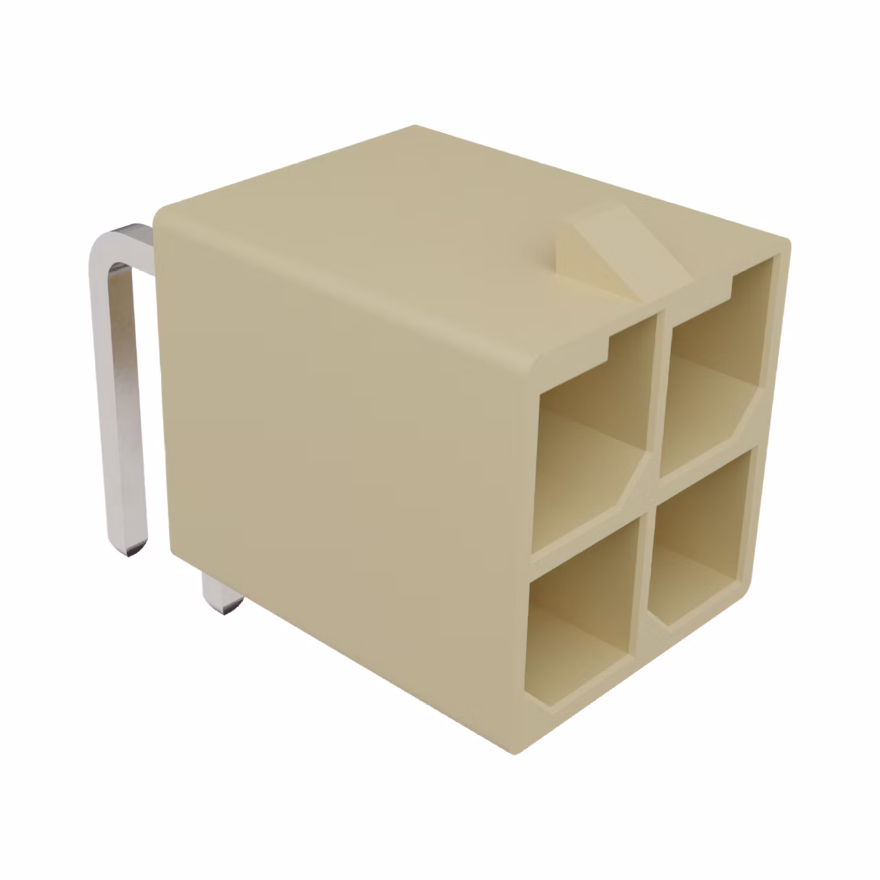 Mega-Fit ColorLock Right-Angle Header, 5.70mm Pitch, Through Hole, Dual Row, 4 Circuits, Matte Tin (Sn) Plating, 3.60mm Tail Length, Glow-Wire Capable, Tray, Natural for sale