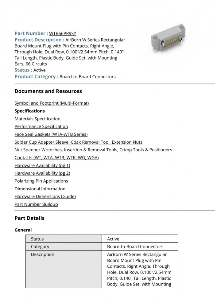 WTB66PR9SY technical document image 1