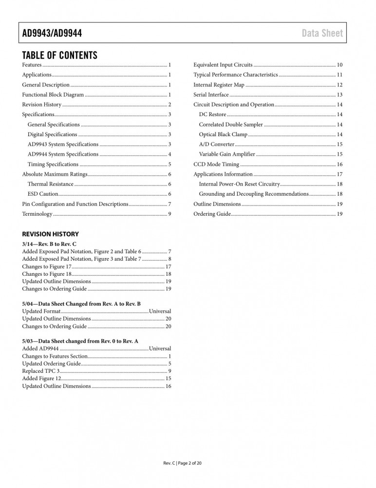 AD9944KCPZRL datasheet page 2
