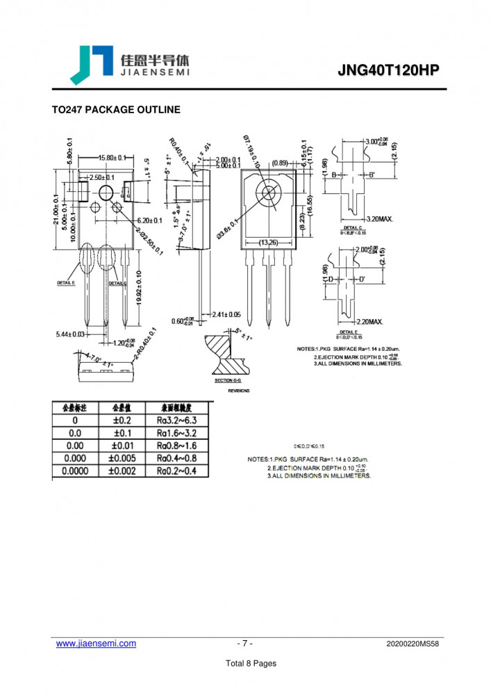 JNG40T120HP datasheet page 7