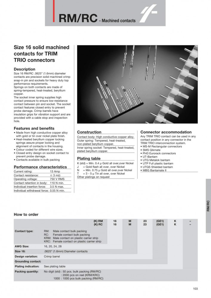 EATON TRIM TRIO Size 16 contact documentation page 1
