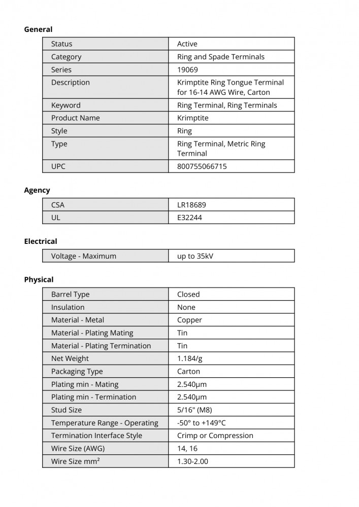 Product document image 2 for MOLEX 190690096