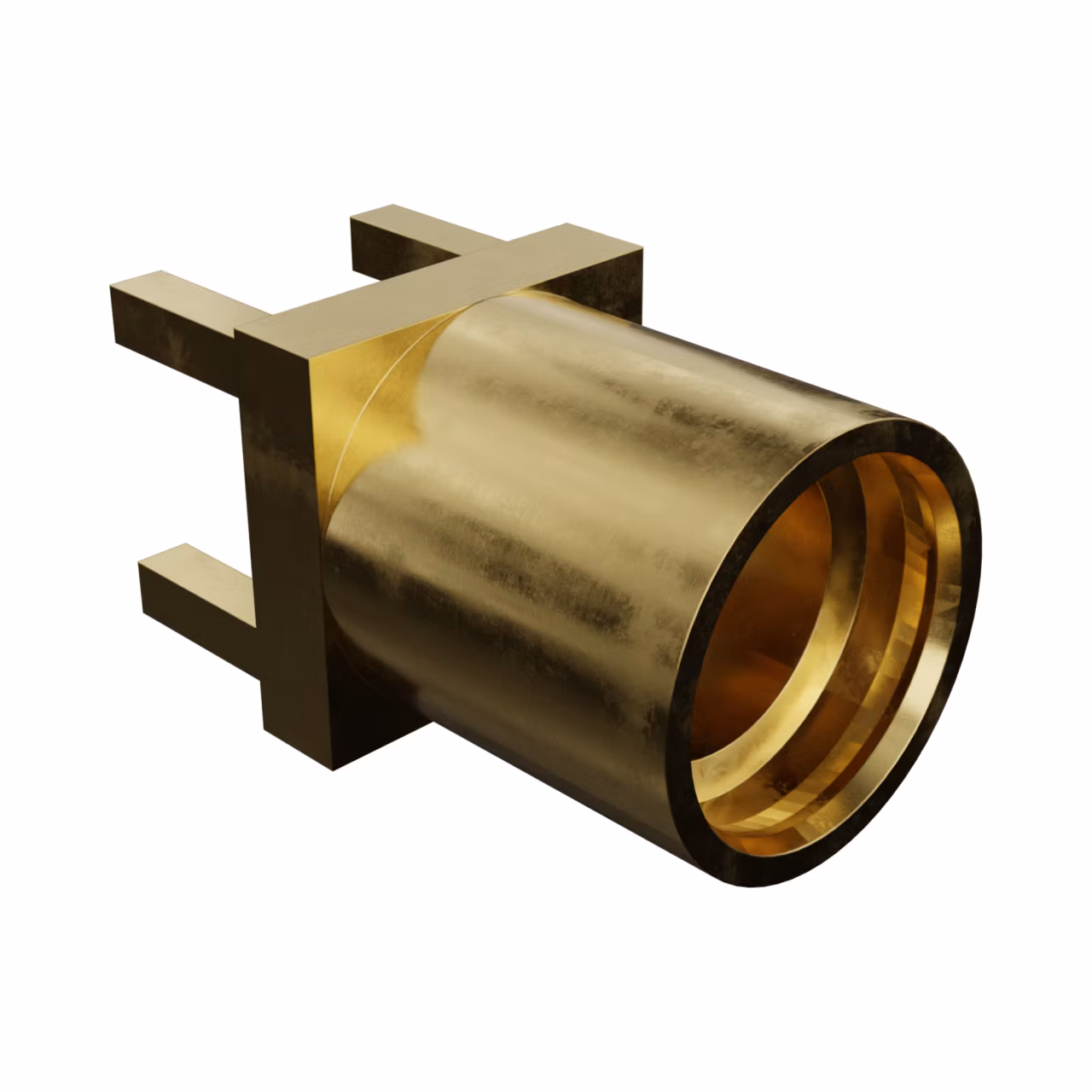 MMCX Jack, Straight, PCB Receptacle, Through Hole, Brass Body, Gold (Au) Plated, 2.00mm Leg Length, Tape and Reel, 50 Ohms for sale