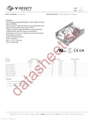 CUI VSUU-120-36 AC DC Configurable Power Supply Module