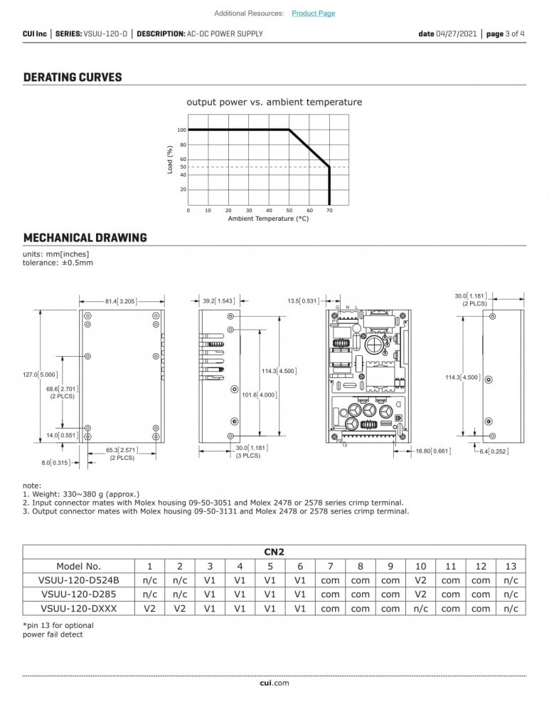 VSUU-120-D524B datasheet page 3