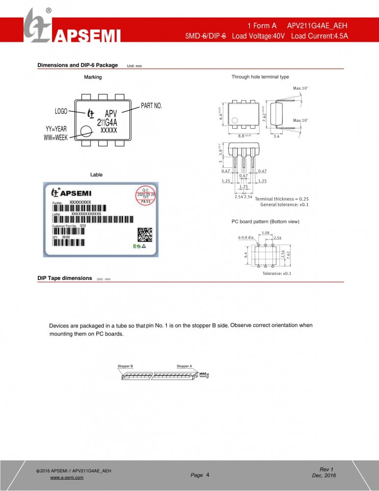 APV211G4AEH datasheet page 4