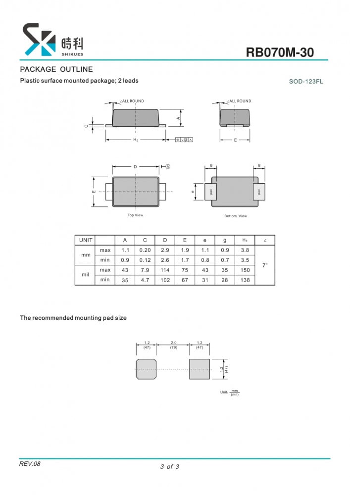 RB070M-30 datasheet page 3