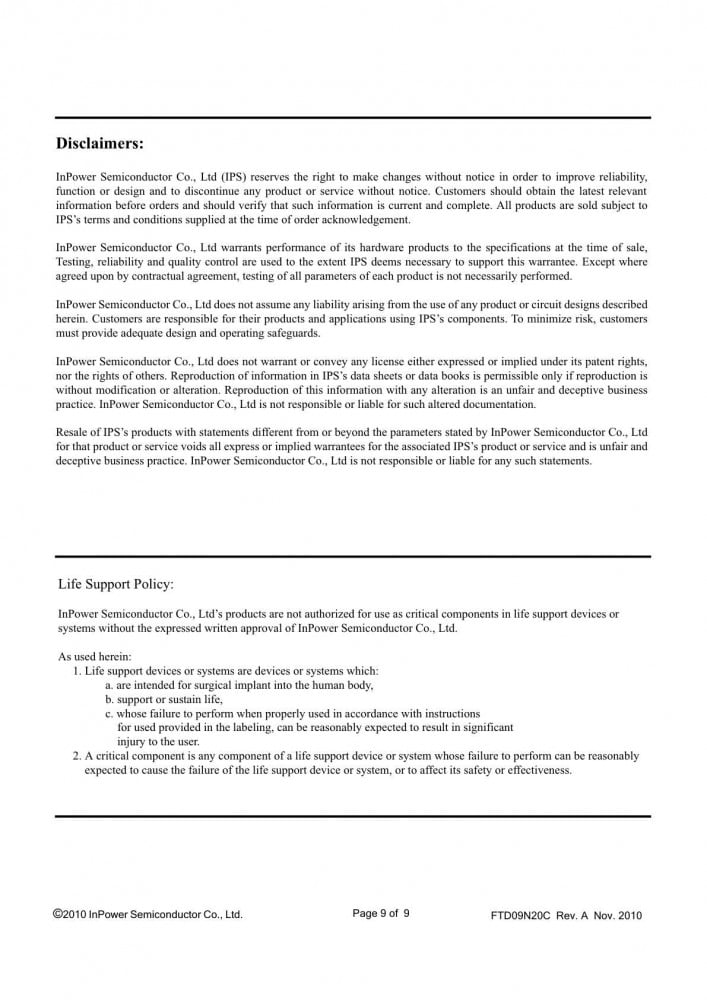 FTD09N20C datasheet page 9